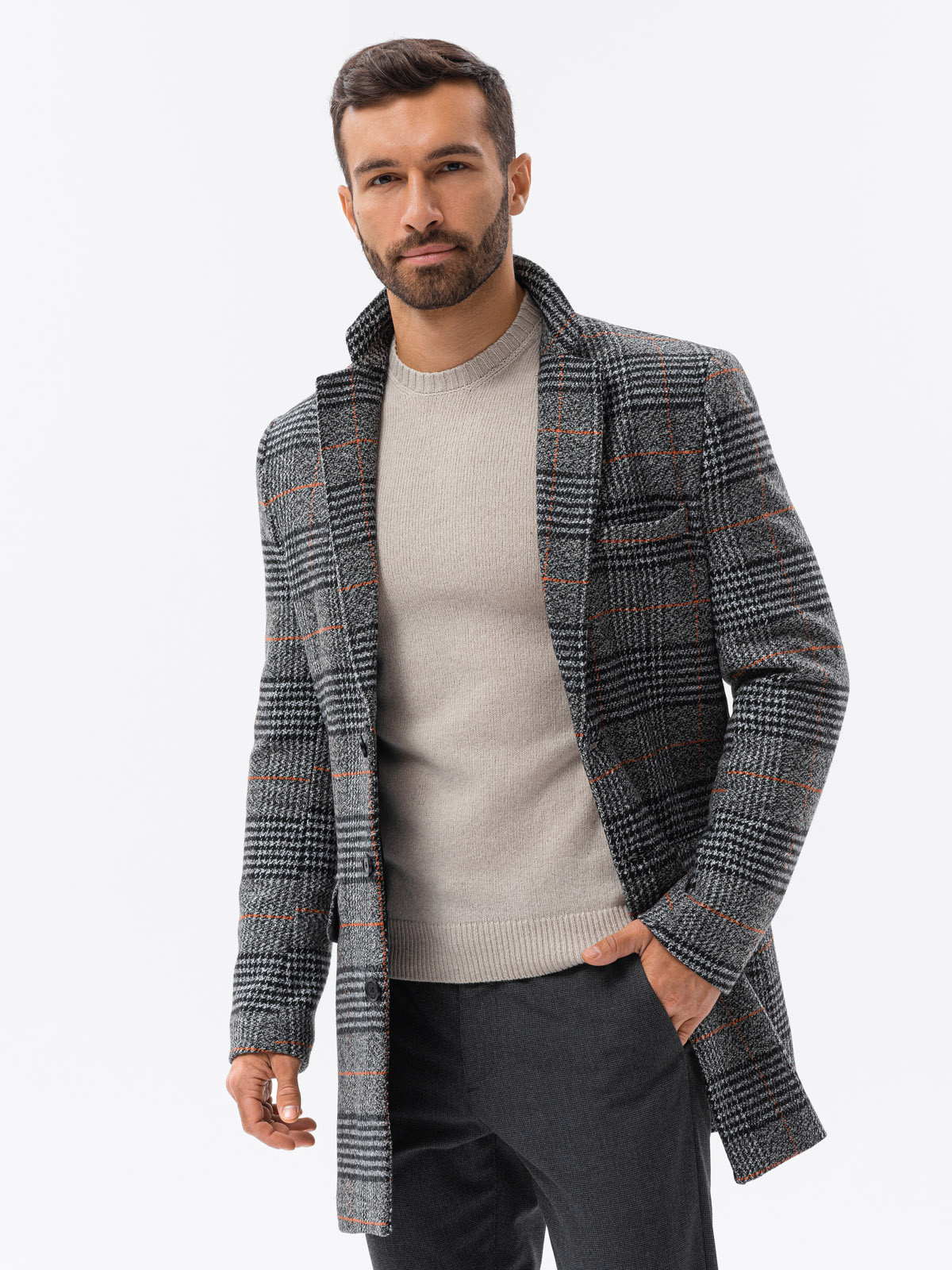 Pánský kabát - černá C431 - Obchod Ombre