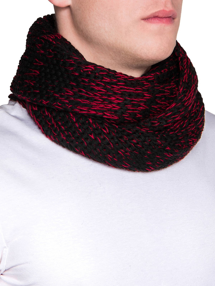Fular tip guler barbati - negru/ rosu A099 - Magazin online de moda Ombre