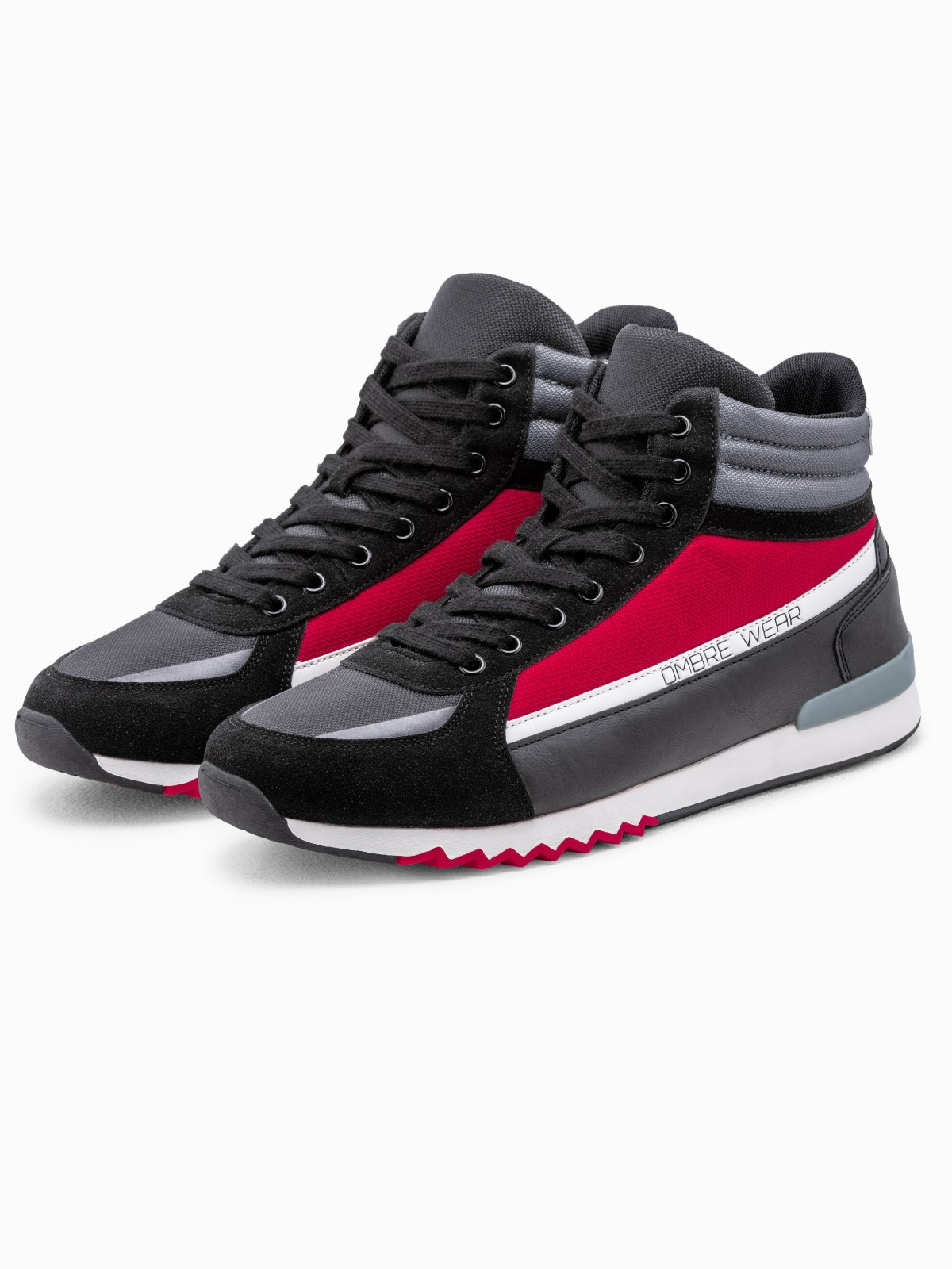 Men's casual sneakers - black/red T358 | Ombre.com - Men's clothing online