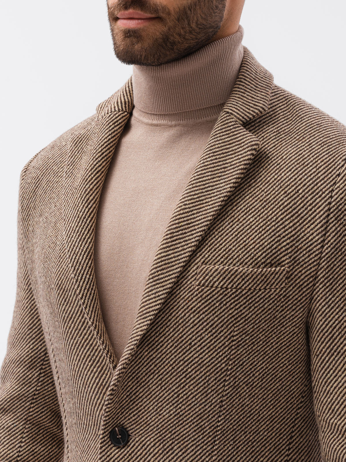 Men's coat - brown C431 | Ombre.com - Men's clothing online