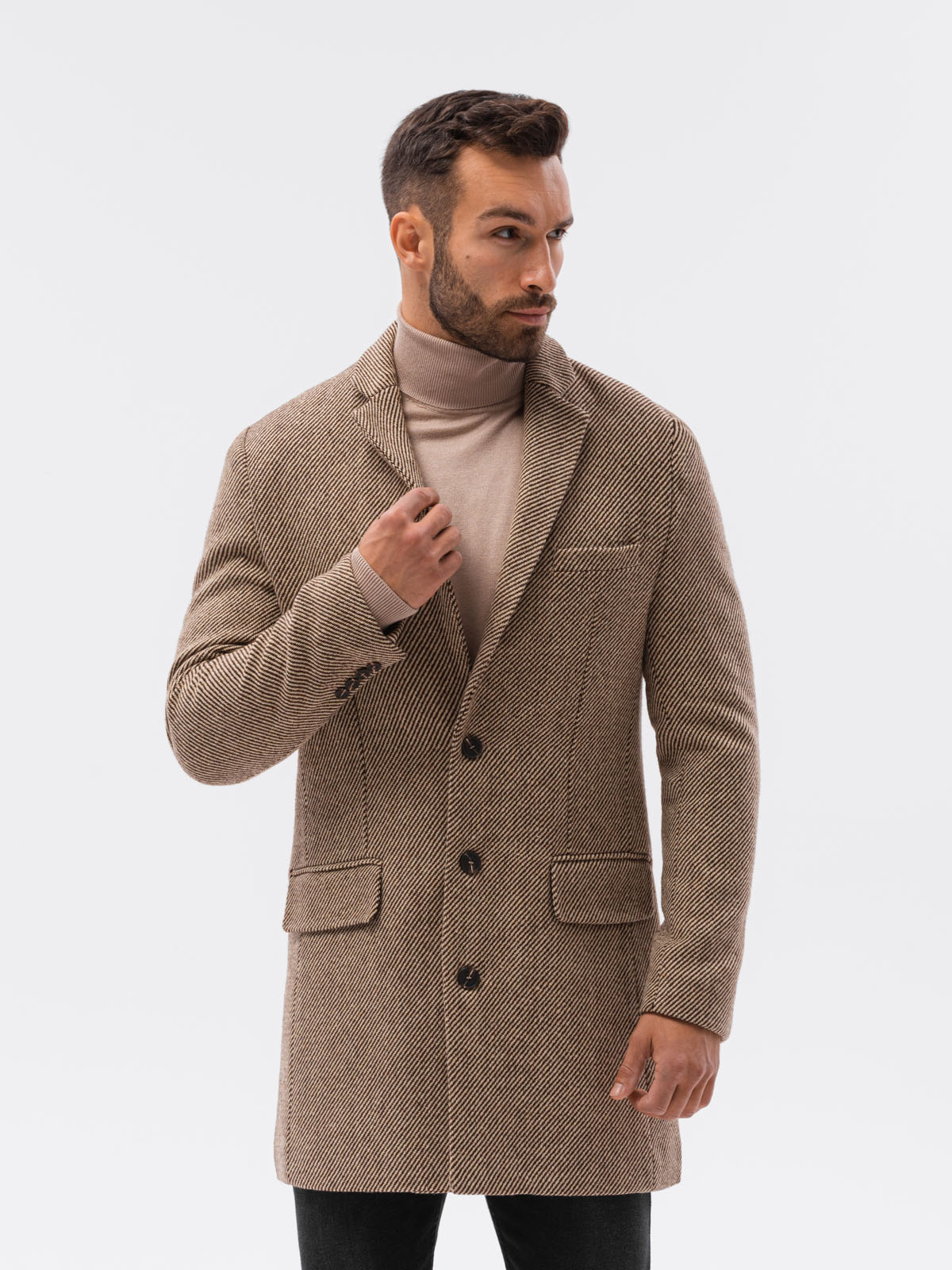 Men's coat - brown C431 | Ombre.com - Men's clothing online