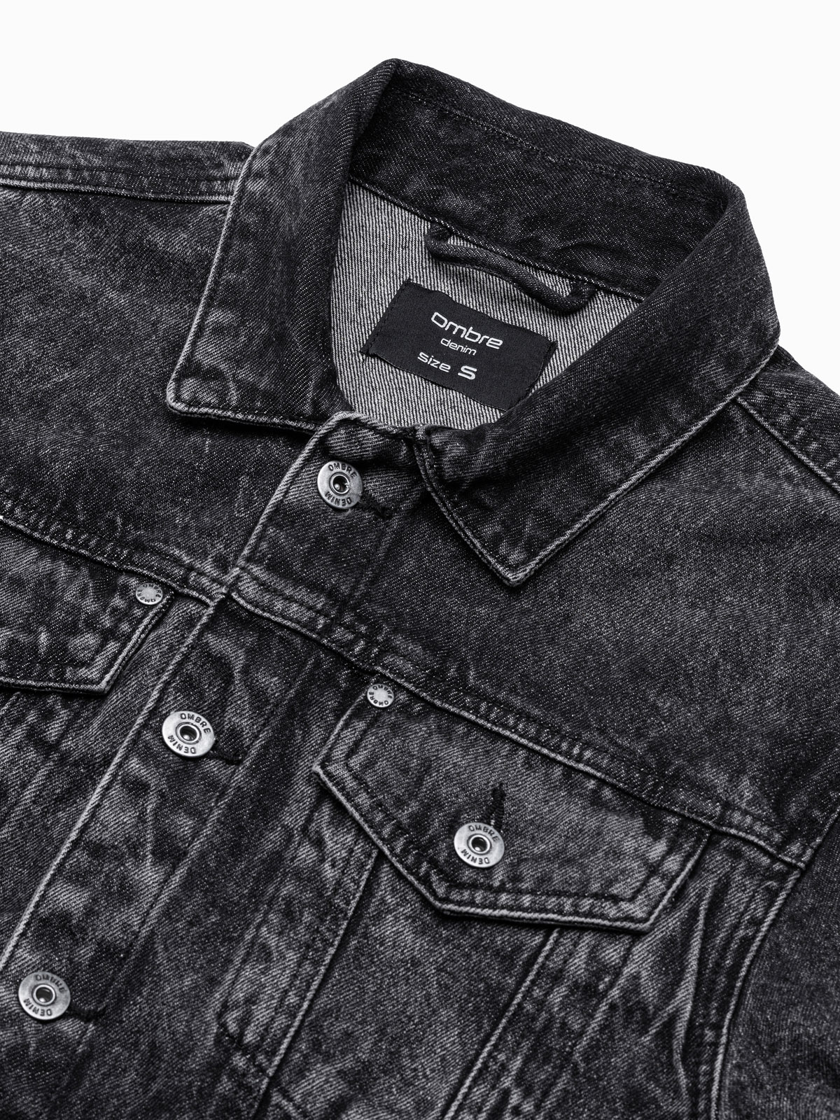 Men's denim katana jacket - black V3 OM-JADJ-0123 | Ombre.com - Men's ...