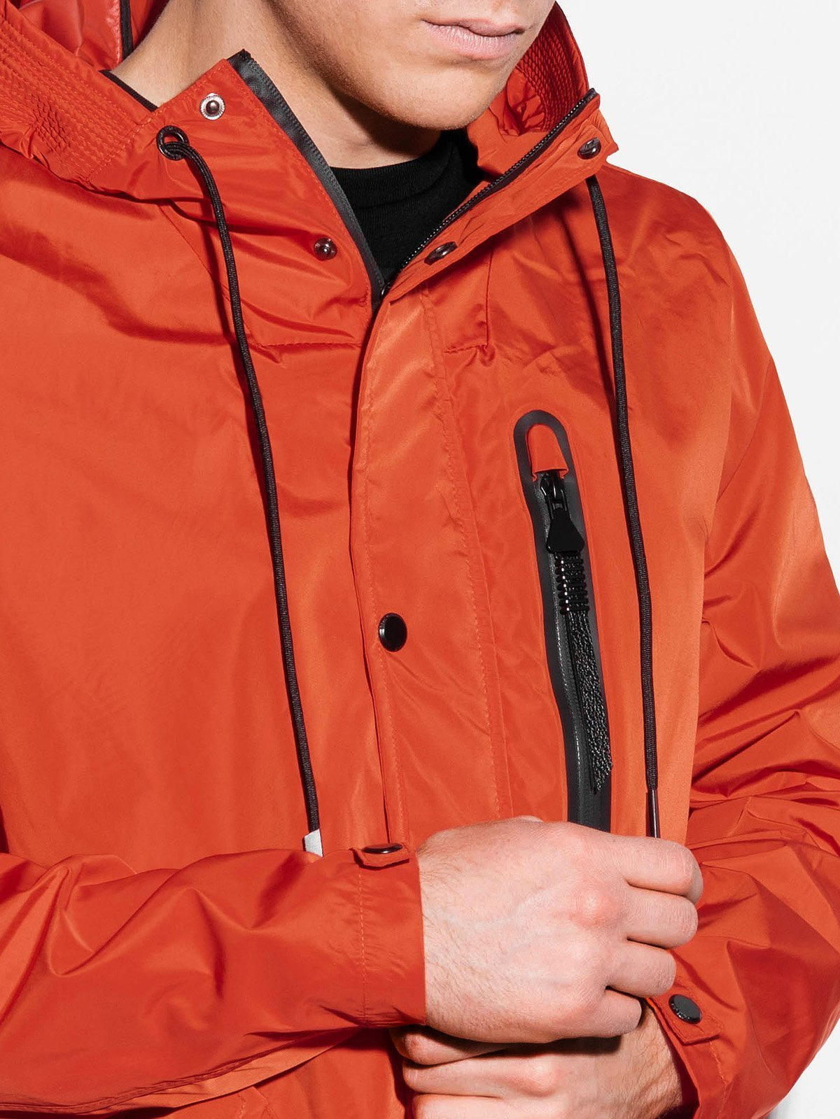 Men's mid-season jacket - brick C440 | Ombre.com - Men's clothing online