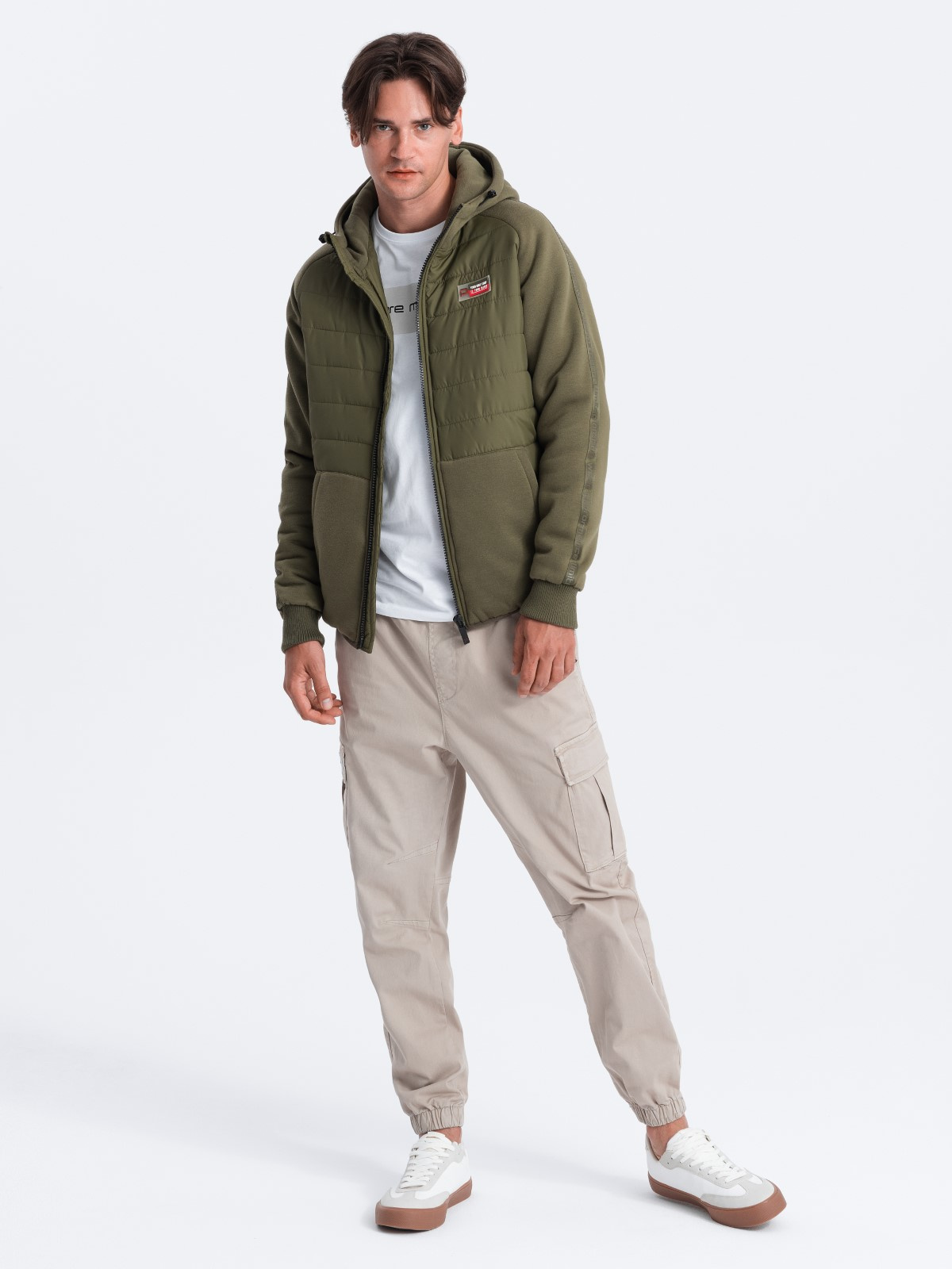 Men's mid-season jacket - olive C601 | Ombre.com - Men's clothing online