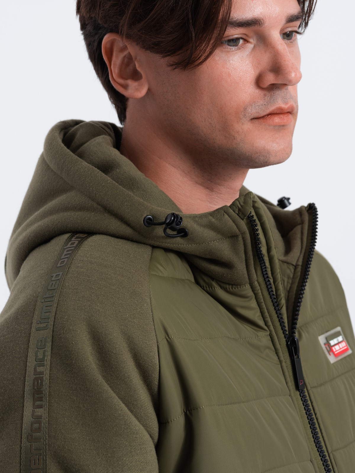 Men's mid-season jacket - olive C601 | Ombre.com - Men's clothing online