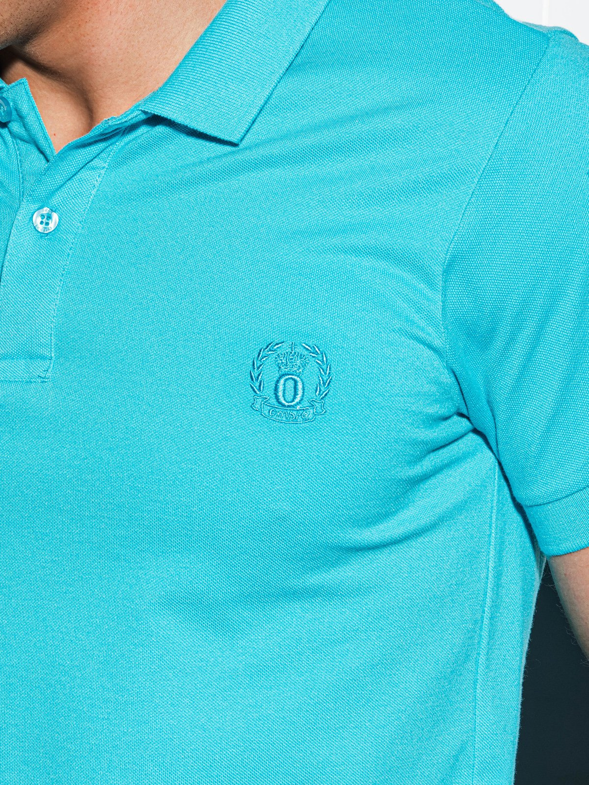 Men's plain polo shirt S1048 - turquoise | Ombre.com - Men's clothing ...
