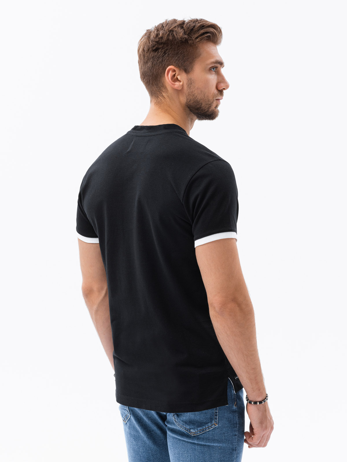 Men's plain polo shirt - black S1381 | Ombre.com - Men's clothing online