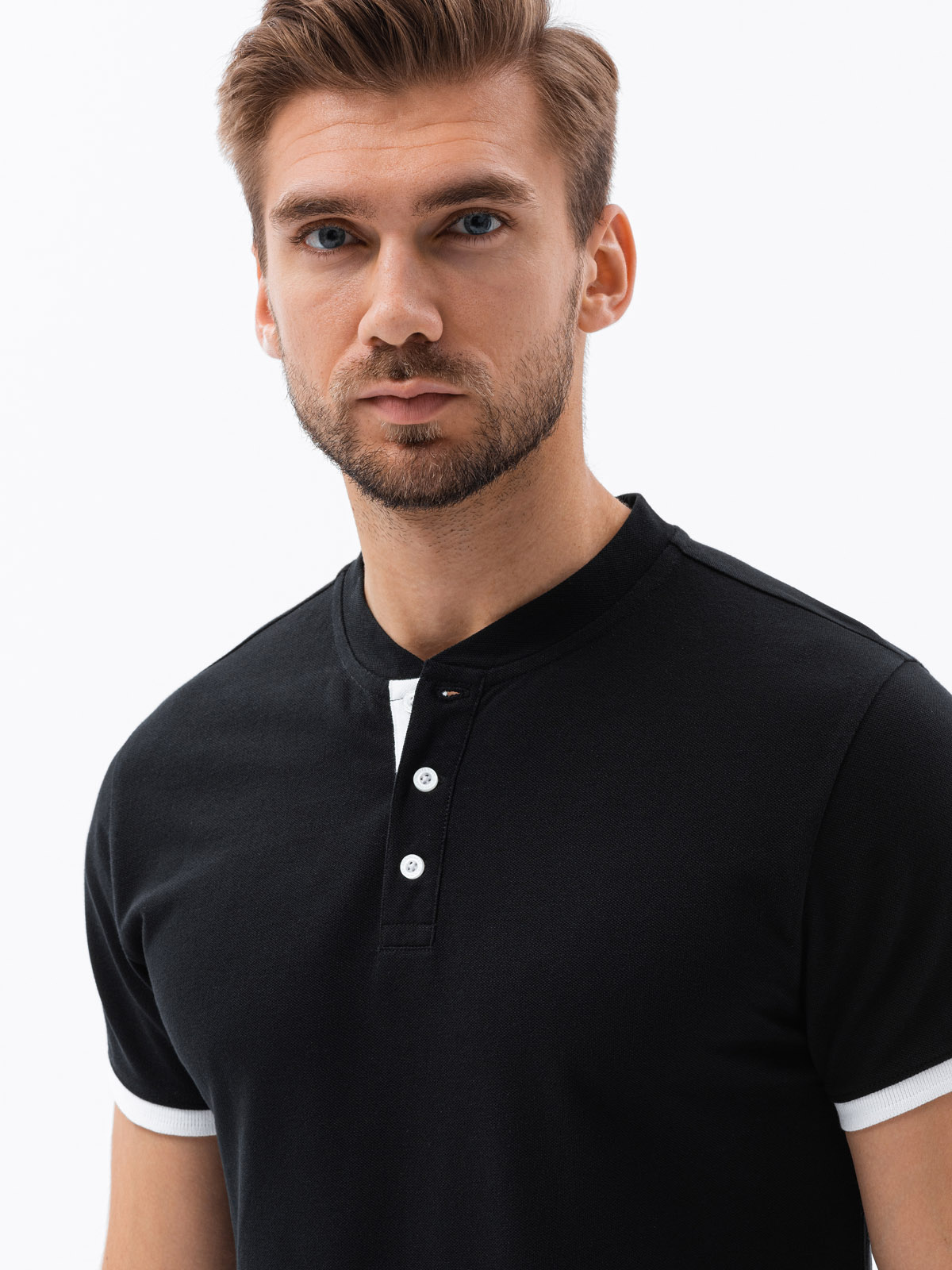 Men's plain polo shirt - black S1381 | Ombre.com - Men's clothing online