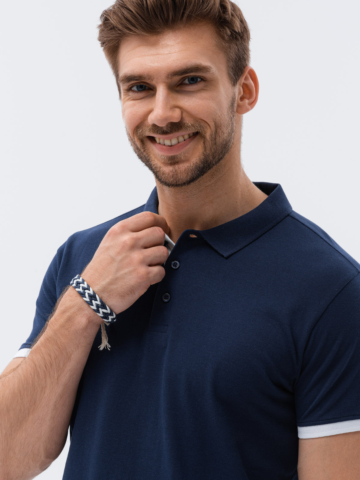 Men's plain polo shirt - navy S1382 | Ombre.com - Men's clothing online