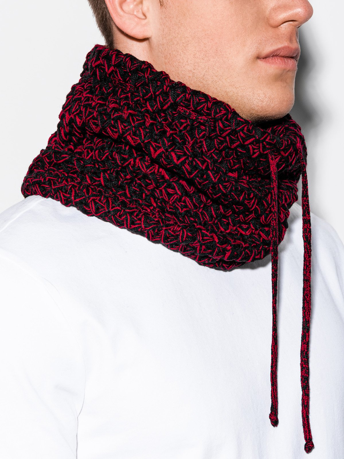 Men's snood - black/red A097 | Ombre.com - Men's clothing online