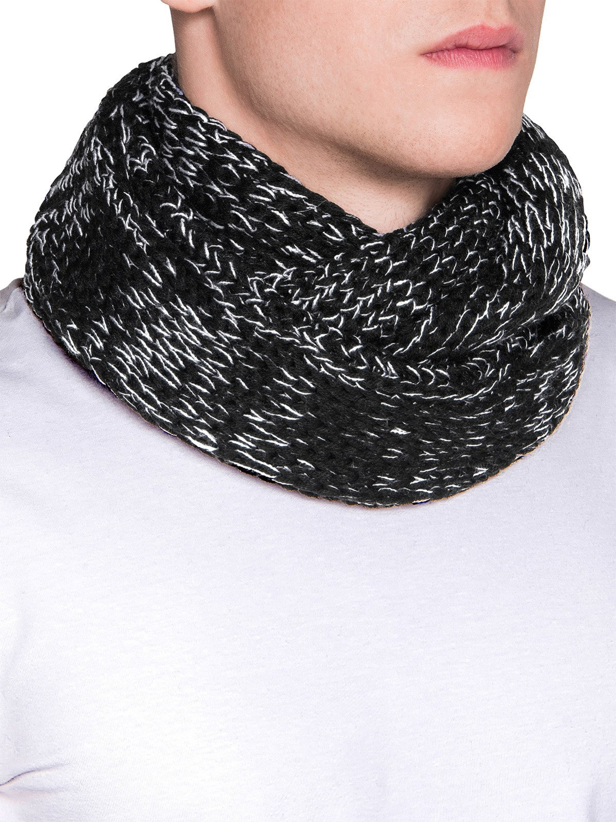Men's snood - black/white A099 | Ombre.com - Men's clothing online