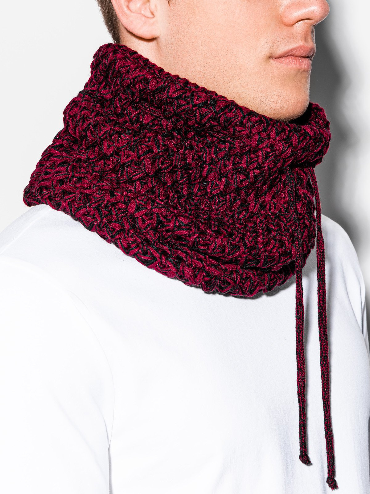 Men's snood - red/black A097 | Ombre.com - Men's clothing online