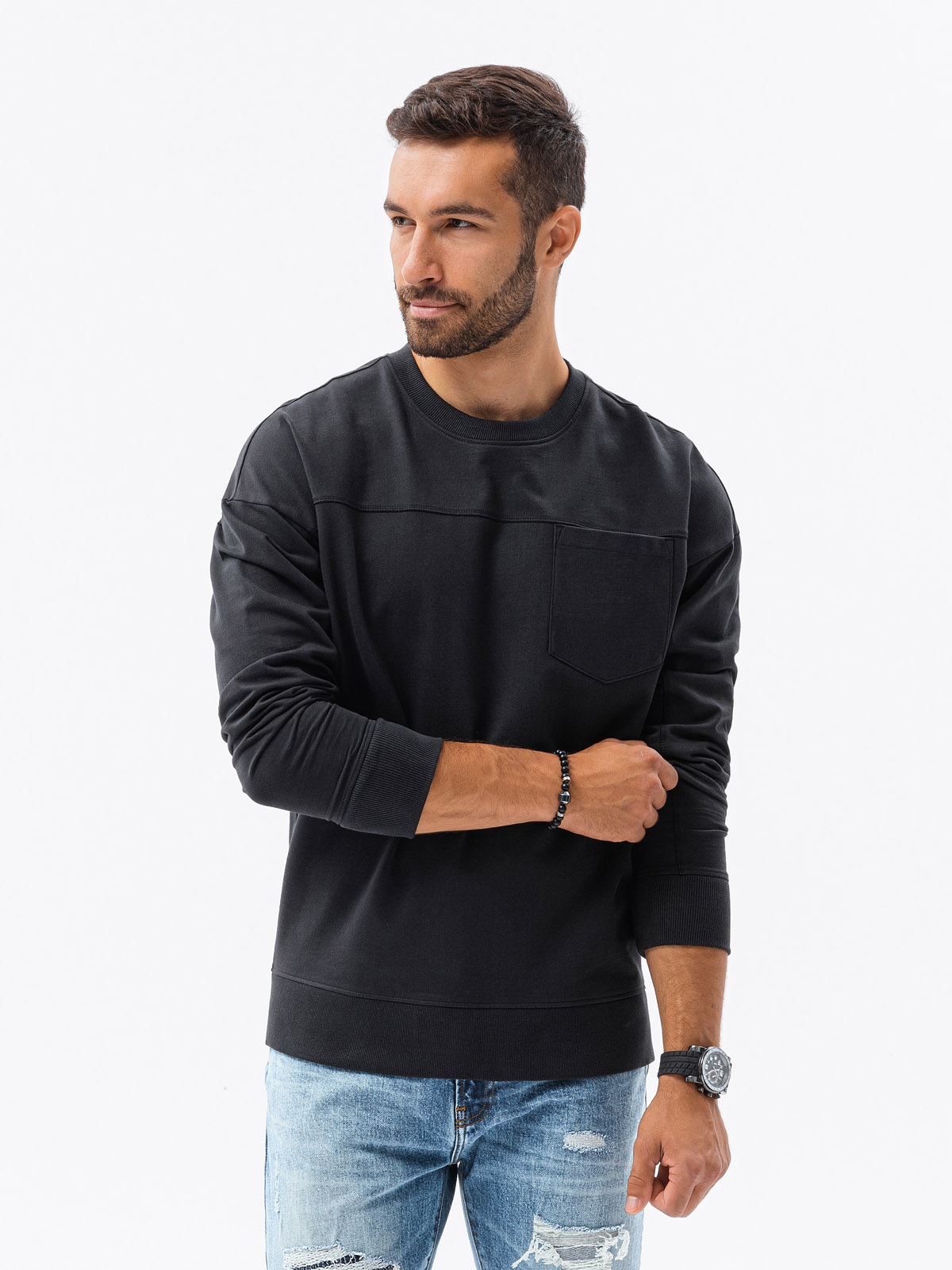 Men's sweatshirt - black B1277 | Ombre.com - Men's clothing online