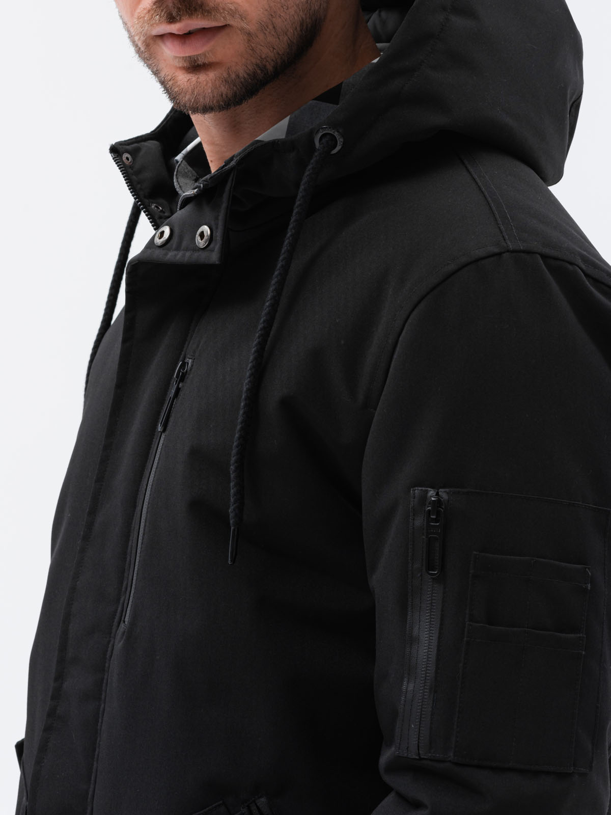 Men's winter jacket - black C534 | Ombre.com - Men's clothing online