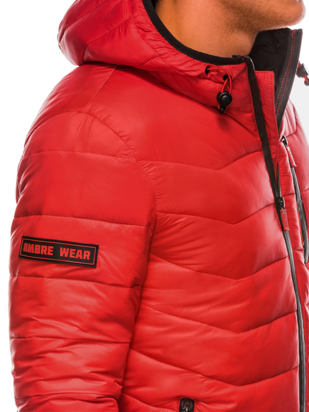 Men's winter jacket - red C371 | Ombre.com - Men's clothing online