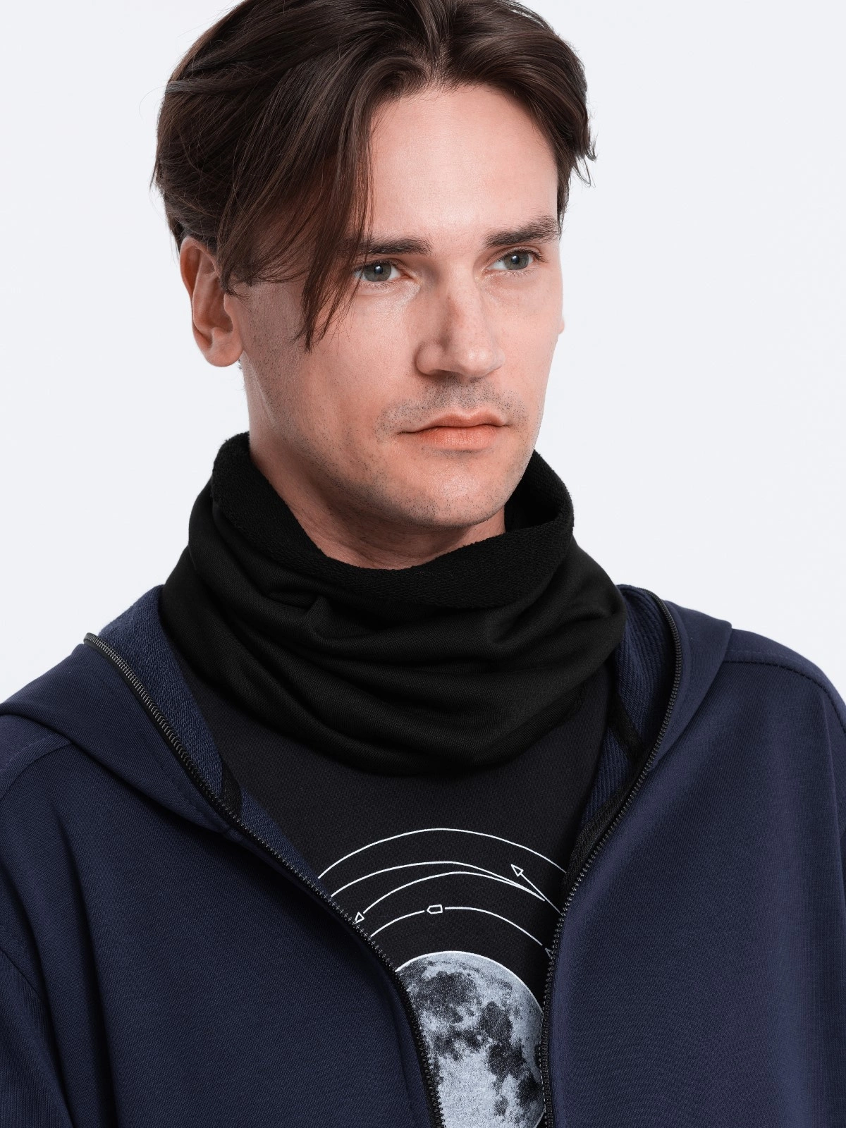 Men's snood - black A063 | Ombre.com - Men's clothing online