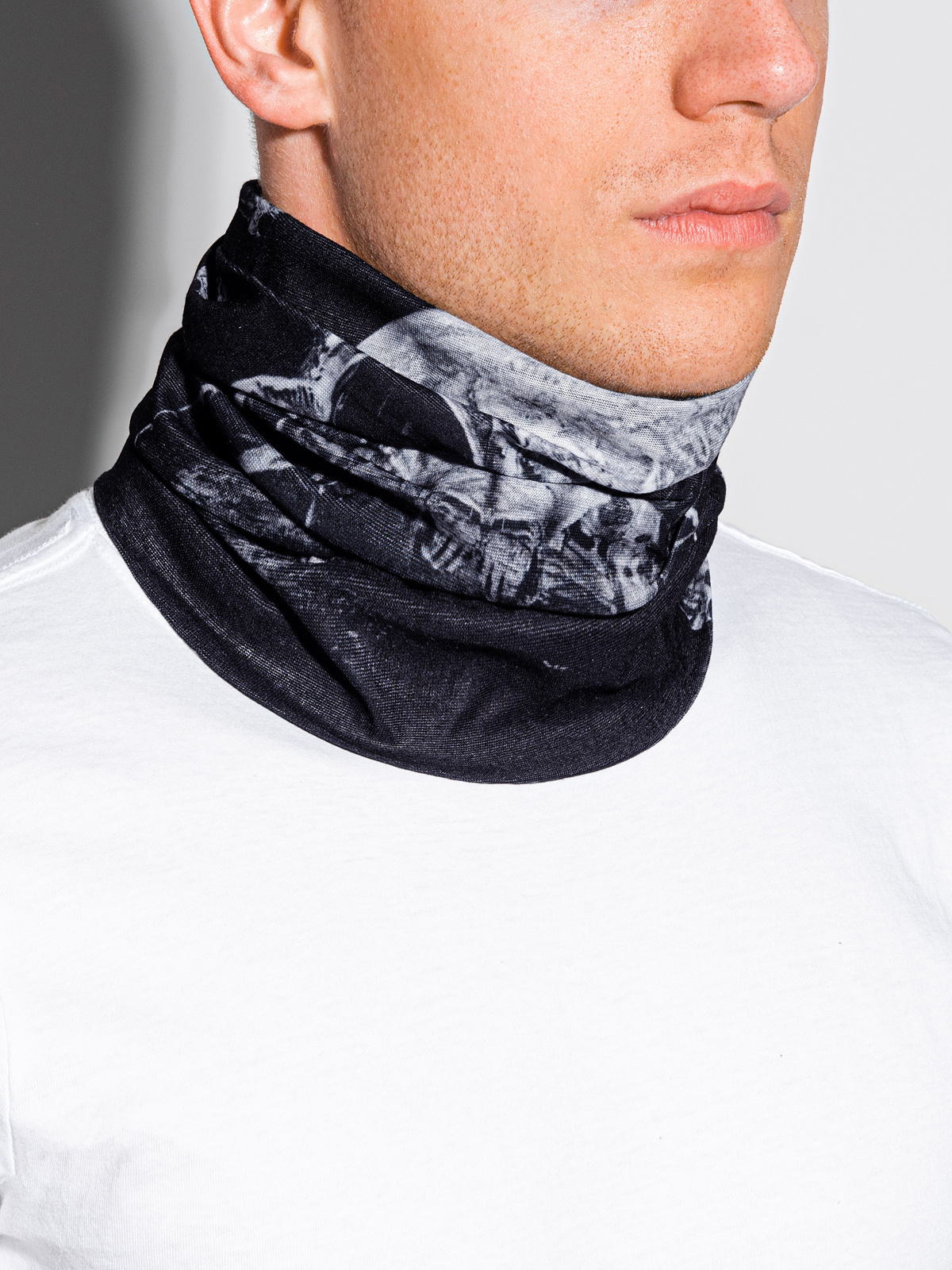 Fular tip guler barbati - negru A393 - Magazin online de moda Ombre