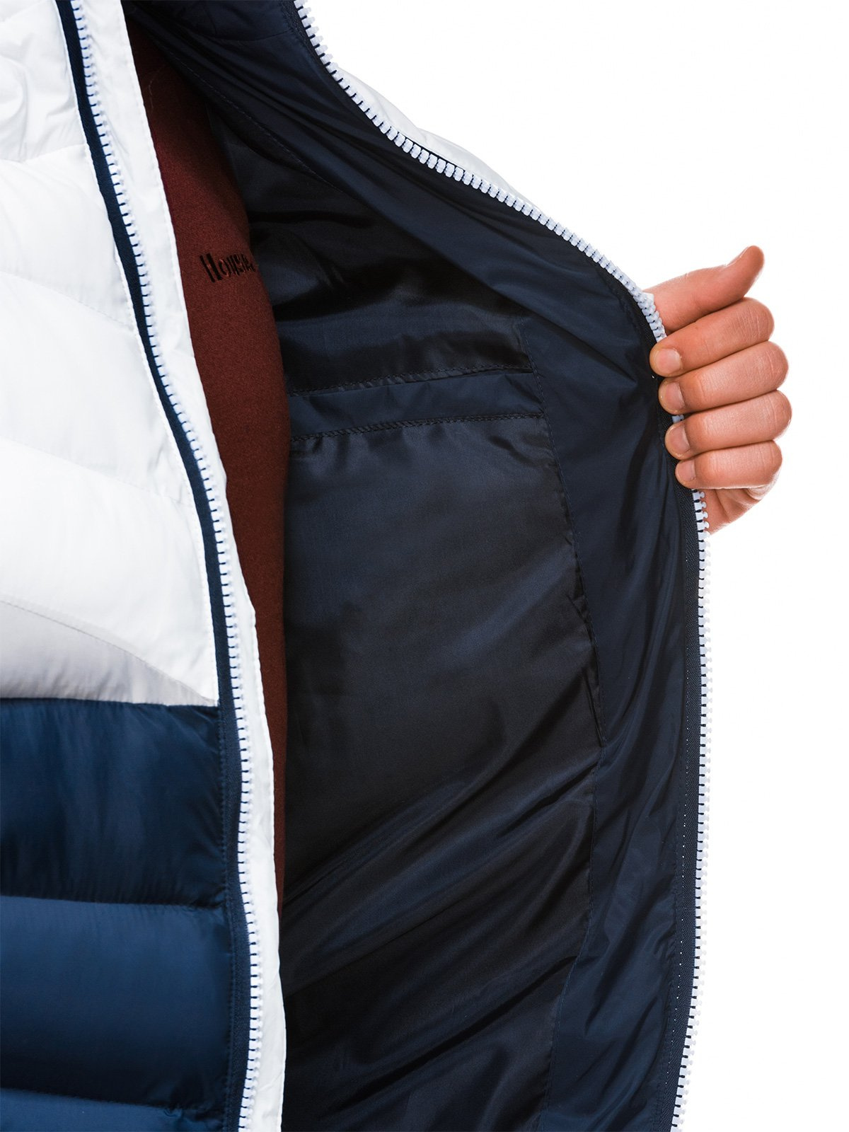 Jacheta matlasata de toamna barbati - alb C434 - Magazin online de moda ...